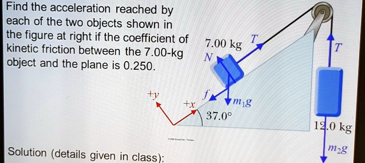 find the acceleration reached by each of the two objects shown in the figure at right if the ...