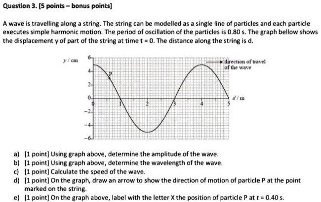SOLVED: Question 3. [5 Points - bonus points] wave Is travelling along string: The string can be ...