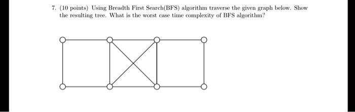 Solved 710 Points Using Breadth First Search Bfs Algorithm Traverse The Given Graph Below