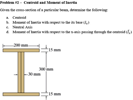 SOLVED: Problem #2 Centroid and Moment of Inertia Given the cross-section of particular beam ...