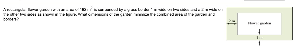 rectangular flower garden with an area of 182 m is surrounded by grass ...