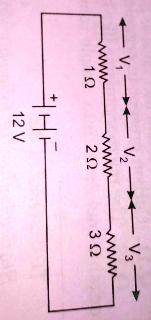 SOLVED: 'Three resistors of 1 ohm ,2 ohm,3 ohm are connected in series with a battery of 12 V as ...