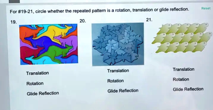 Solved For 19 21 Circle Whether The Repeated Pattern Is Rotation