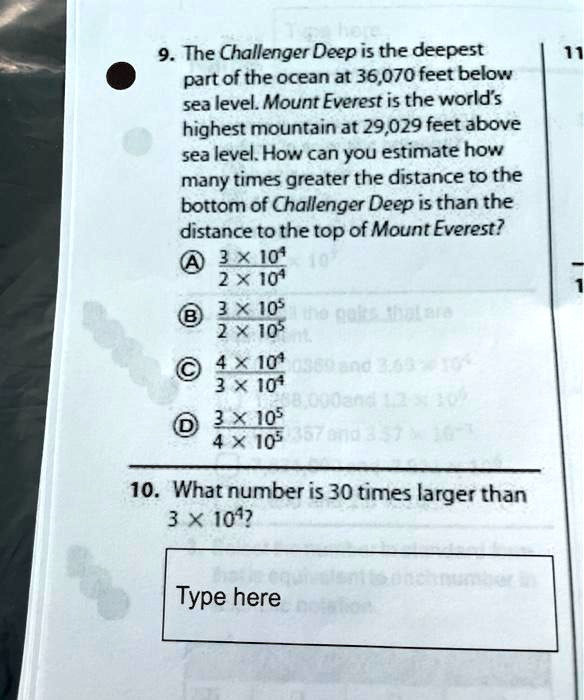SOLVED: 9. The Challenger Deep is the deepest part of the ocean at ...