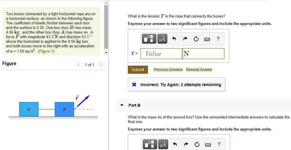 SOLVED: Two boxes connected by light horizonta rope are On horizontal ...