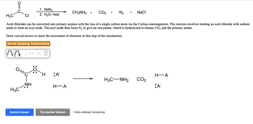 SOLVED: NaNz 2. HzO, heat CHJNHz Nz NaCl H3C Acid chlorides can be ...
