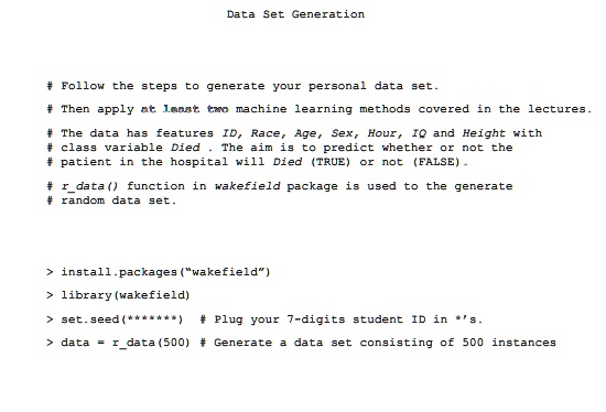 SOLVED: Homework should be performed individually. First, follow the steps given in the Data Set ...