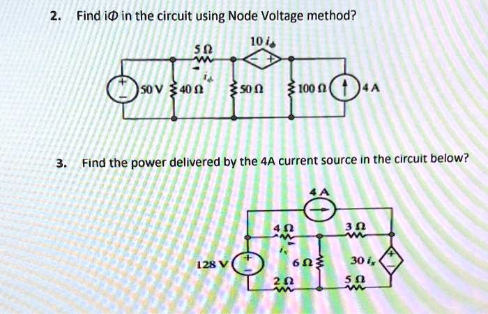 Circuit Theory 1 2find I In The Circuit Using Node Voltage Method 10 50 2100