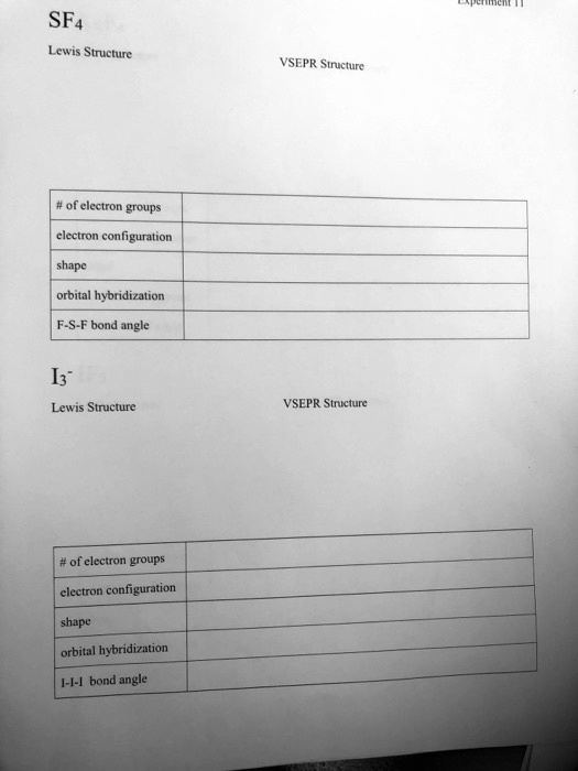 Solved Sf4 Lewis Structure Vsepr Structure Number Of Electron Groups Electron Configuration