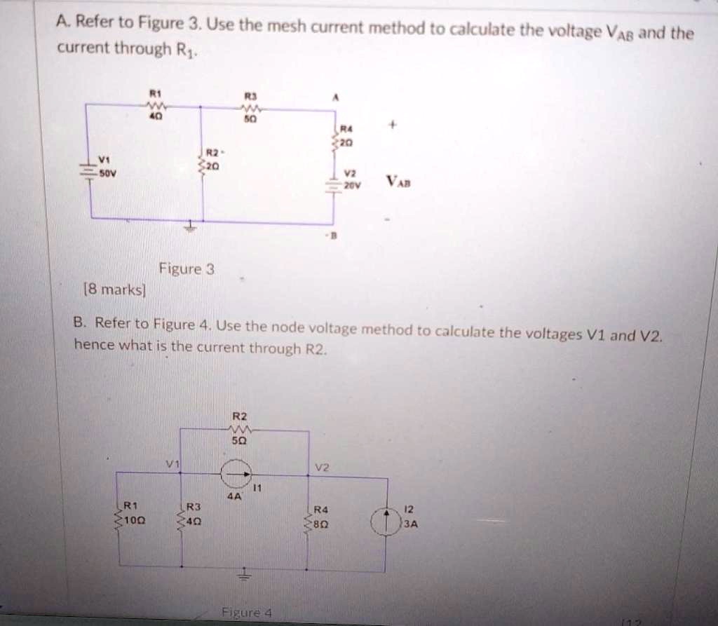 Solved A Refer To Figure 3 Use The Mesh Current Method To Calculate