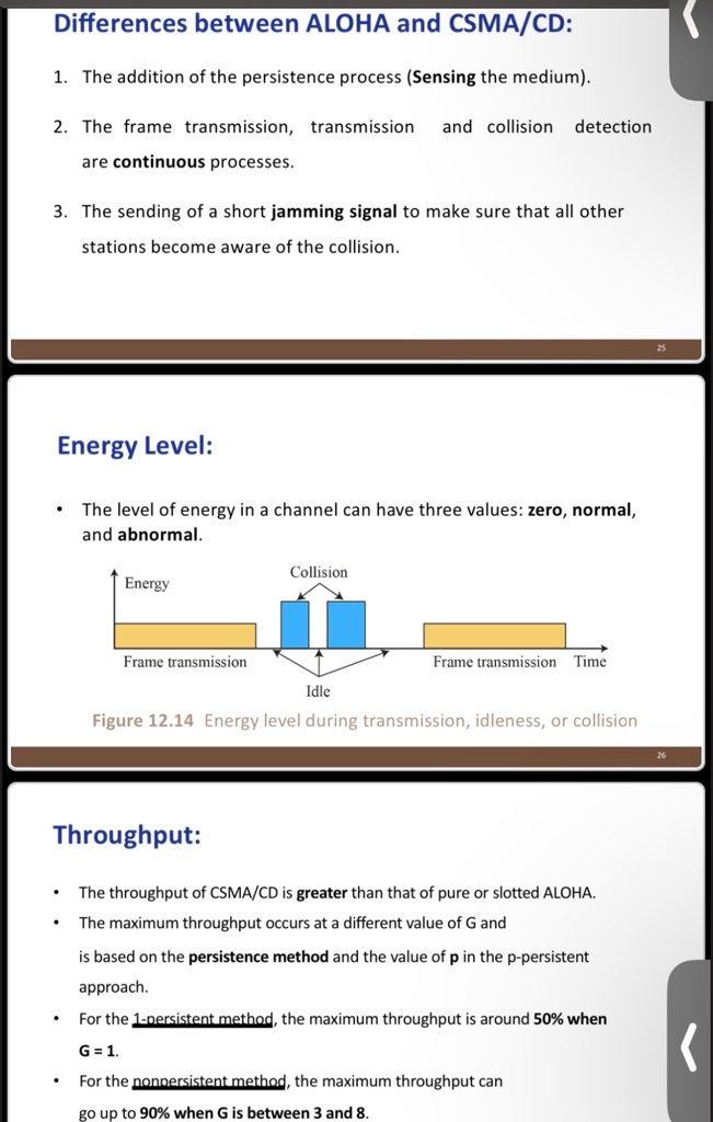 design a mind map of this photo differences between aloha and csmacd ...