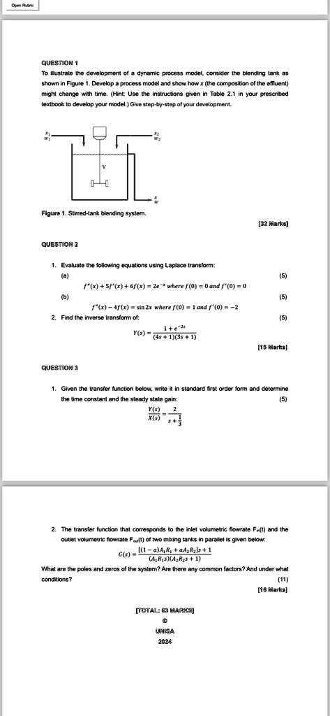 [GET ANSWER] QUESTION 1 To illustrate the development of a dynamic process model, consider the ...