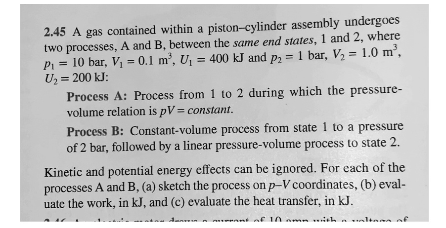 SOLVED: two processes, A and B, between the same end states, 1 and 2 ...