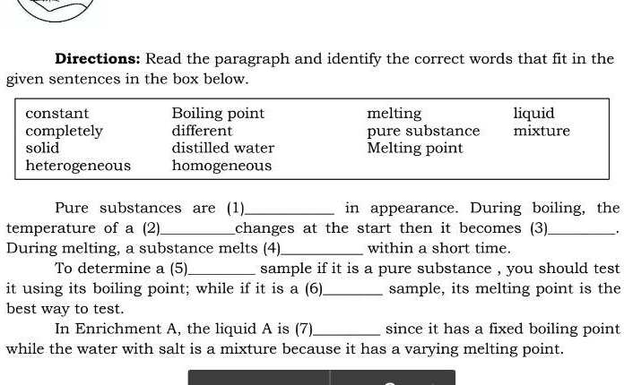 SOLVED: 'Directions: Read the paragraph and identify the correct words ...