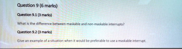 SOLVED: Question 9 (6 marks) Question 9.1 (3 marks) What is the ... SOLVED: Question 9 (6 marks) Question 9.1 (3 marks) What is the ...