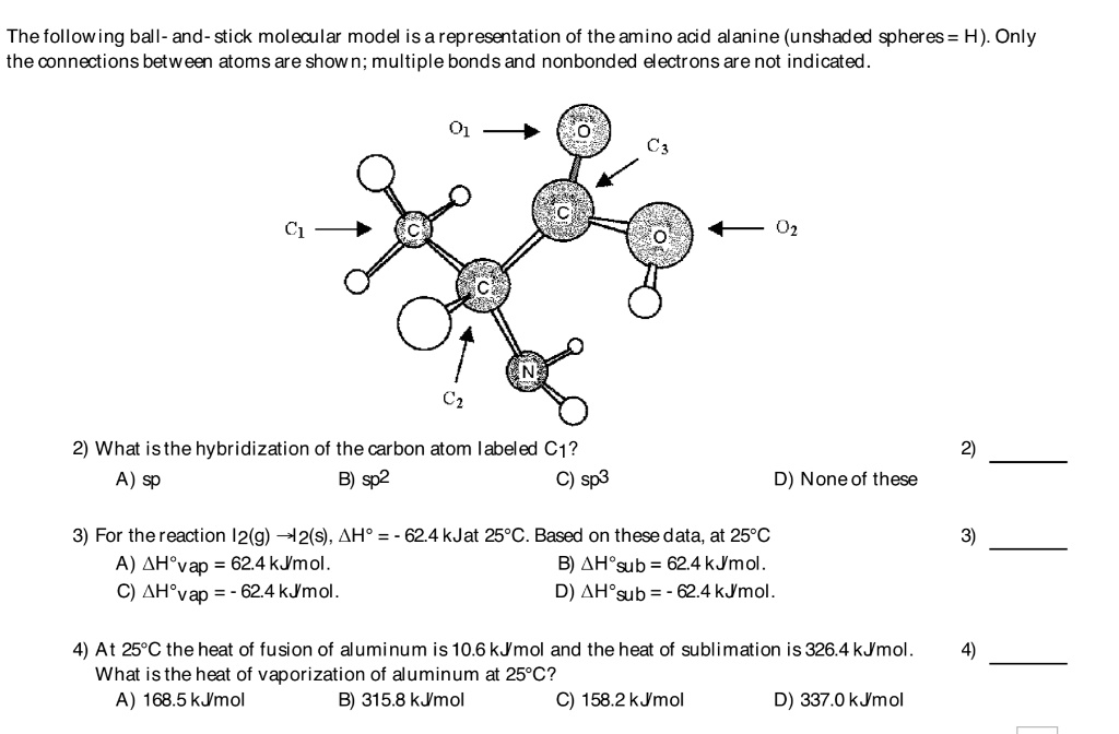 SOLVED:The following ball- and- stick molecular model is a ...