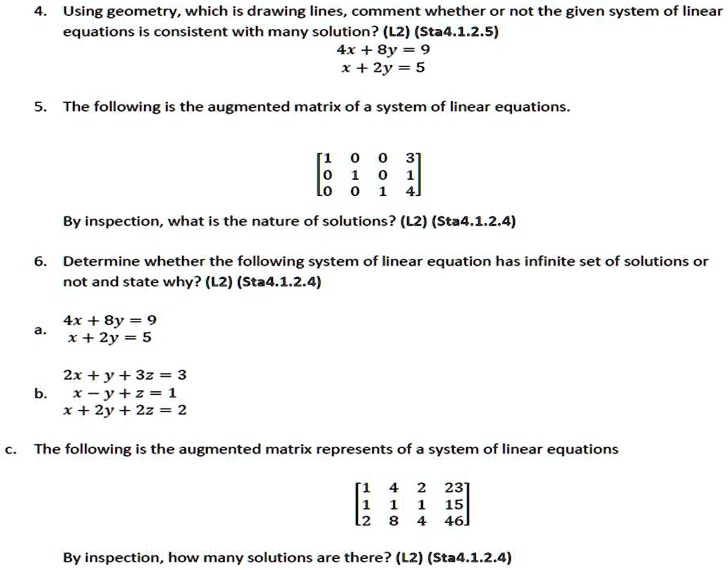 SOLVED:Using geometry, which is drawing lines, comment whether or not ...