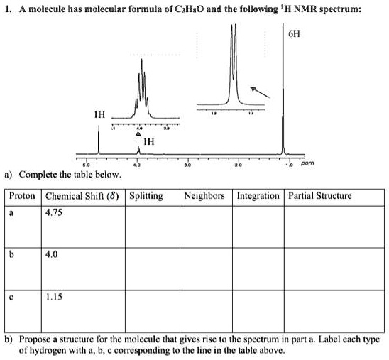 [GET ANSWER] a molecule has molecular formula of csh o and the ...