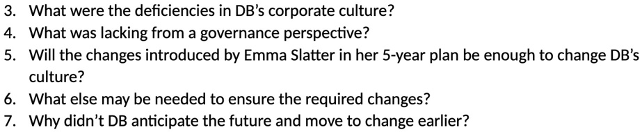 what were the deficiencies in dbs corporate culture 4 what was lacking ...