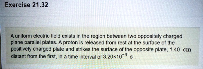 Solved Exercise 21 32 A Uniform Electric Field Exists In The Region