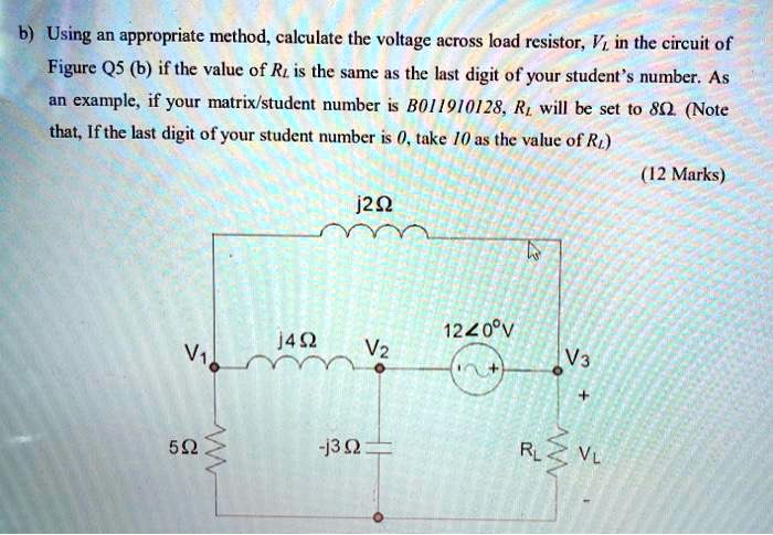 SOLVED: Using an appropriate method, calculate the voltage across the load resistor (V) in the ...