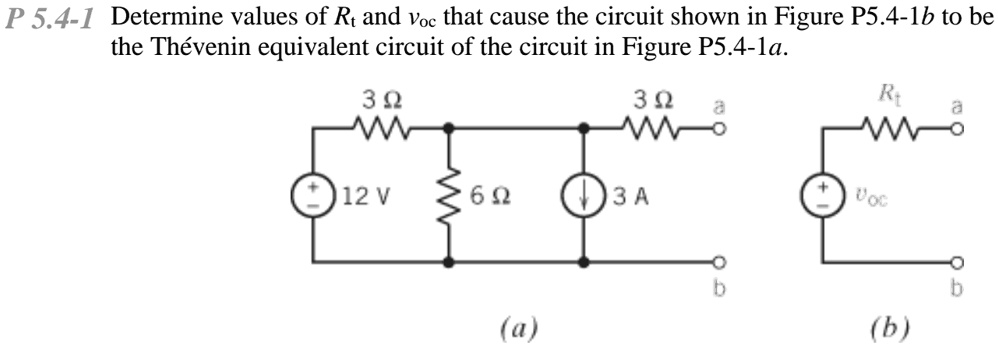 SOLVED: P 5.4-1 Determine values of Rt and voc that cause the circuit ...