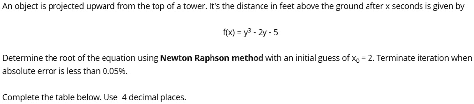 SOLVED: An object is projected upward from the top of a tower. It's the ...