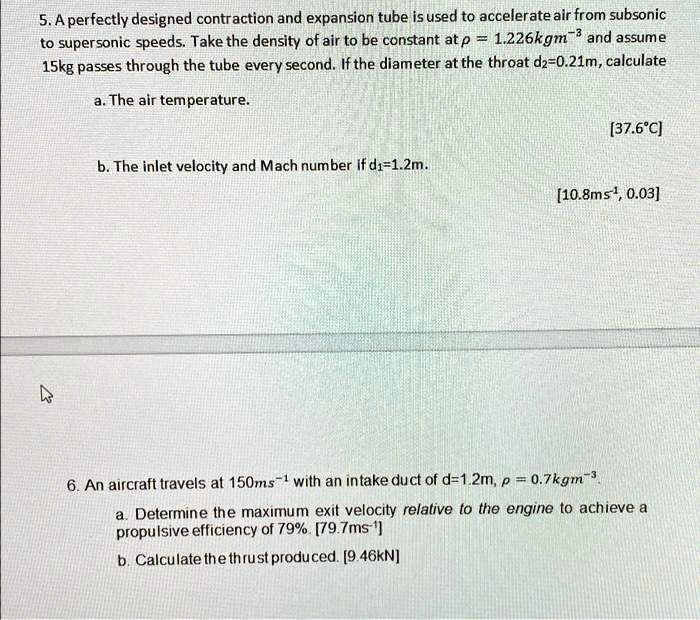 SOLVED: 5. A perfectly designed contraction and expansion tube is used ...