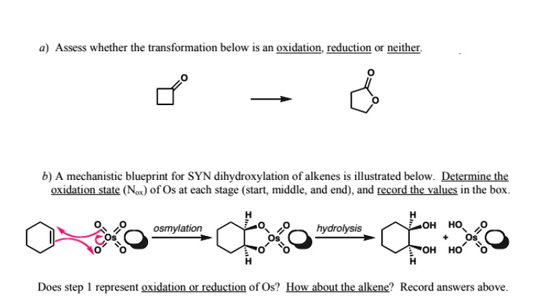 assess whether the transformation below is an oxidation reduction or ...