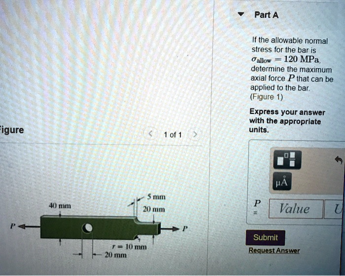 SOLVED: If the allowable normal stress for the bar is 120 MPa ...