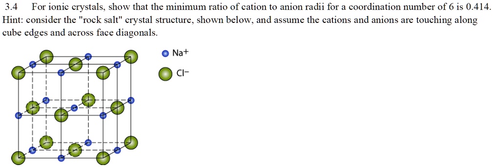 Solved 3 4 For Ionic Crystals Show That The Minimum Ratio Of Cation