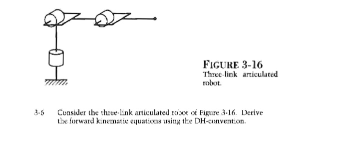 3-6 FIGURE 3-16 Three-link articulated robot. Consider the three-link articulated robot of ...