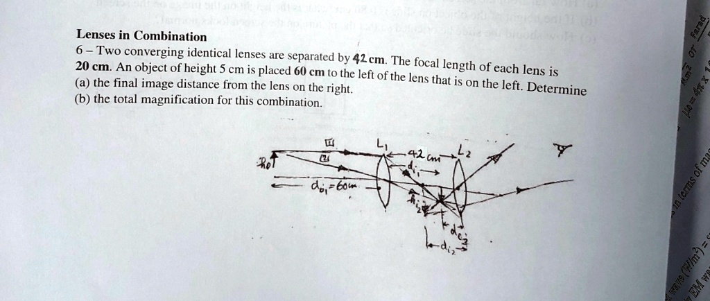 SOLVED: Lenses in Combination Two converging identical lenses are ...
