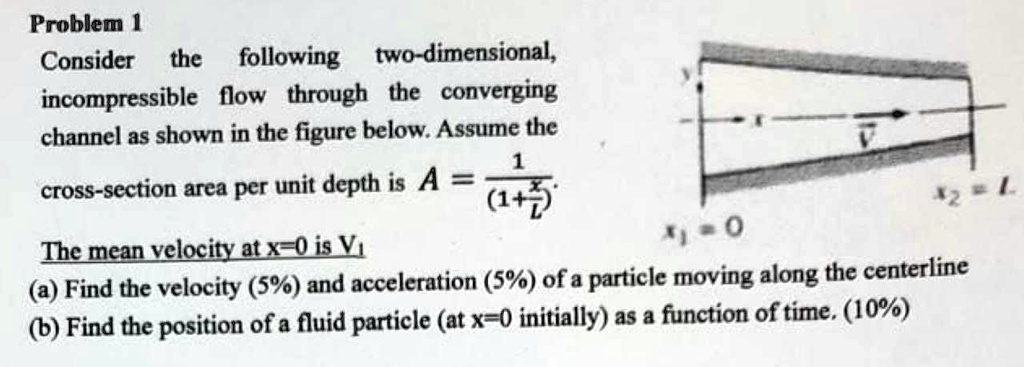 problem 1 consider the following two dimensional incompressible flow ...