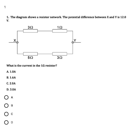 1 1 The Diagram Shows A Resistor Network The Potential Difference