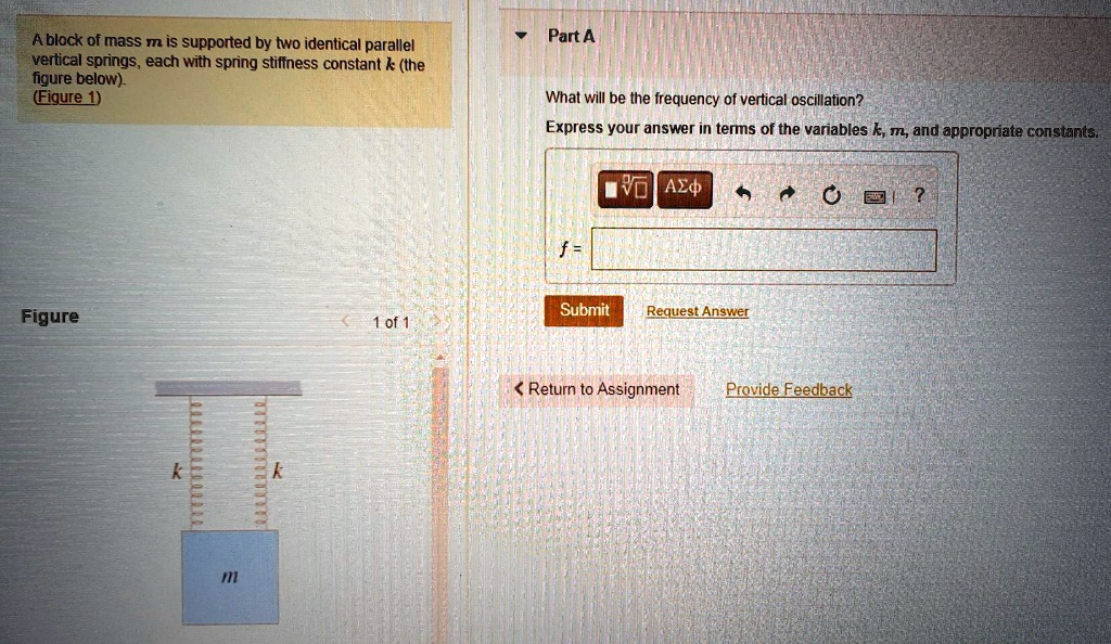 SOLVED: A block of mass m is supported by two identical parallel ...