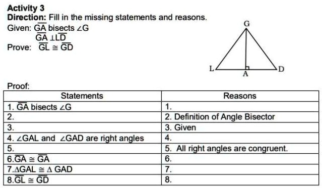 [GET ANSWER] activity 3 direction fill in the missing statements and ...