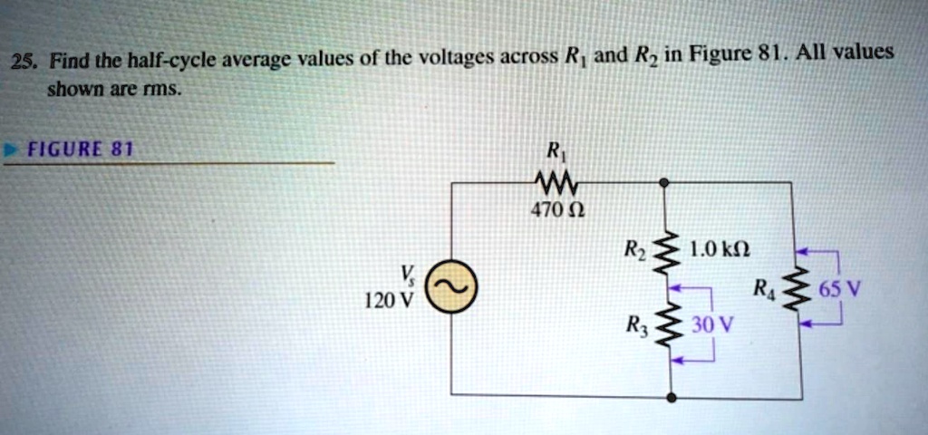find ip 25 find the half cycle average values of the voltages across rand r in figure 81all ...