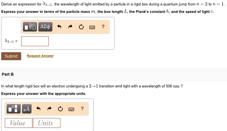 derive an expression for 421 the wavelength of light emitted by ...