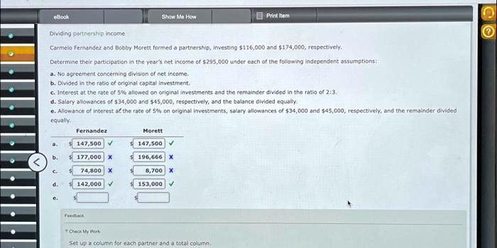 eBook Dividing partnership income Carmelo Fernandez and Bobby Morett ...