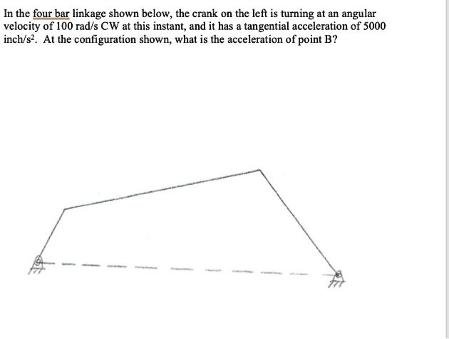 SOLVED: Acceleration Analysis Graphical method In the four-bar linkage ...