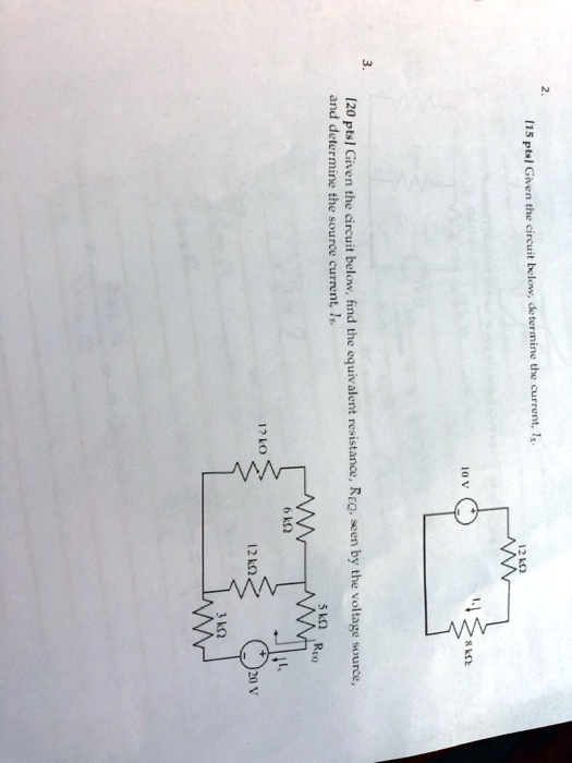 SOLVED: Given the circuit below, determine the source current, Is. (15 pts) Given the circuit ...