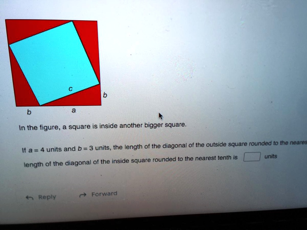 In the figure, a square is inside another bigger square. If...