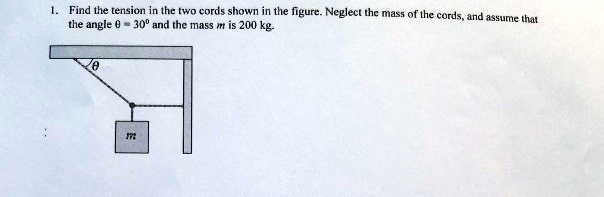 SOLVED: Find the lension in the two cords shown in the figure- Neglect ...