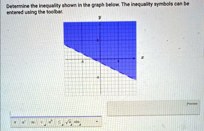SOLVED: circle answer Determine the inequality shown in the graph below ... SOLVED: circle answer Determine the inequality shown in the graph below ...