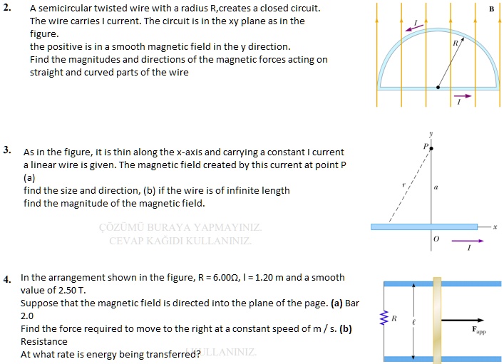 SOLVED: semicircular twisted wire with radius R,creates closed circuit ...