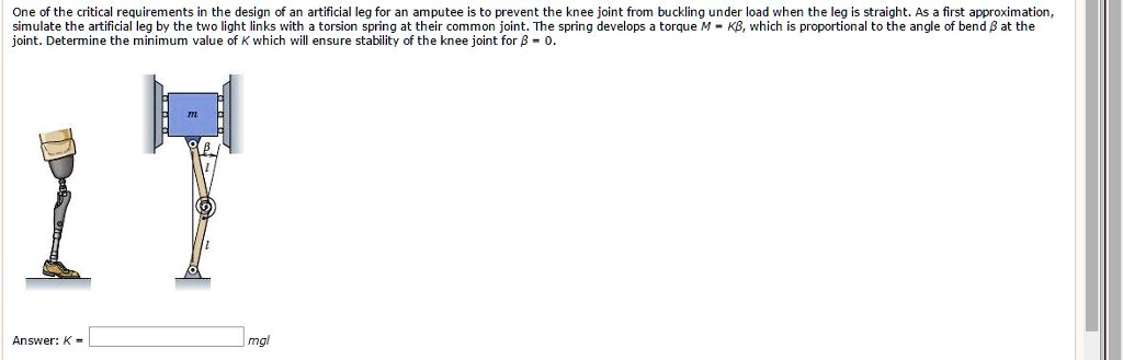 One of the critical requirements in the design of an artificial leg for ...