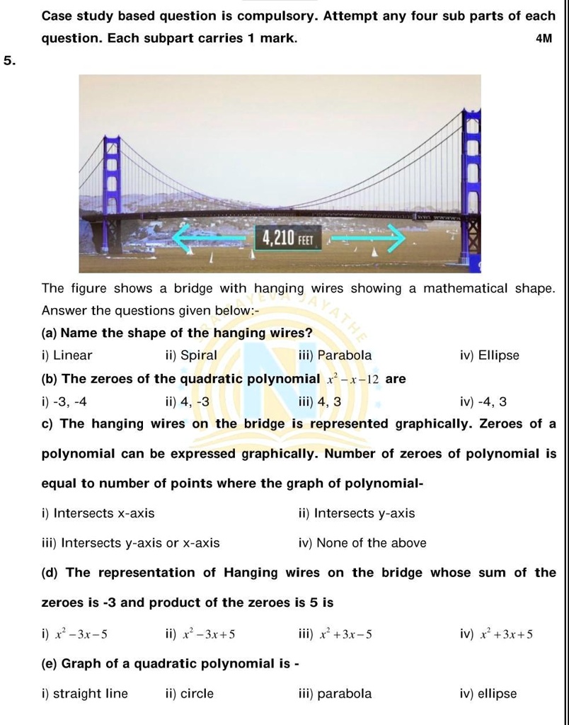[GET ANSWER] 5. Case study based question is compulsory. Attempt any four sub parts of each ...