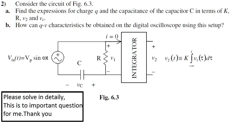 SOLVED: Consider the circuit of Fig. 6.3. a. Find the expressions for charge q and the ...