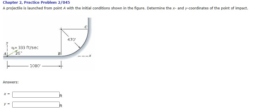 SOLVED: Chapter 2, Practice Problem 2/045: A projectile is launched ...